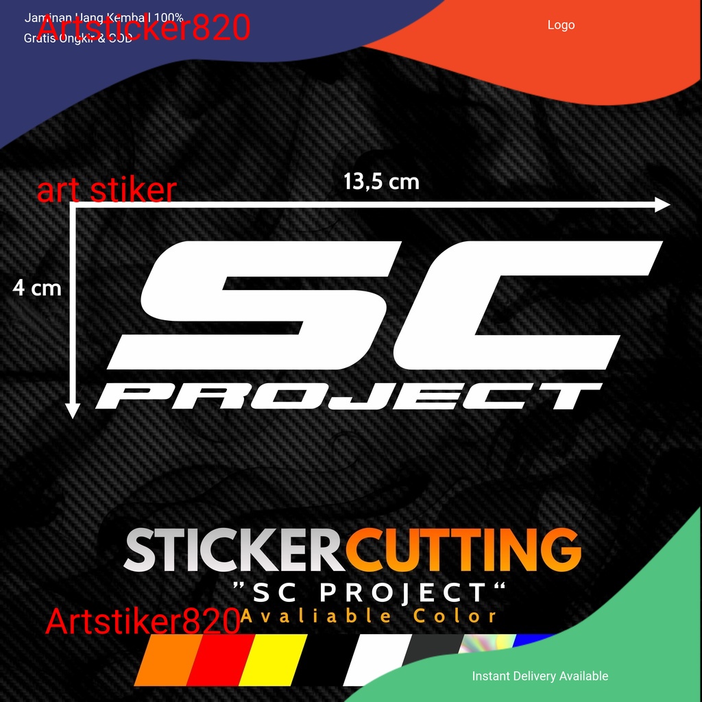 Jual STICKER STIKER CUTTING MERK SC PROJECT STICKER LOGO EMBLEM KNALPOT ...