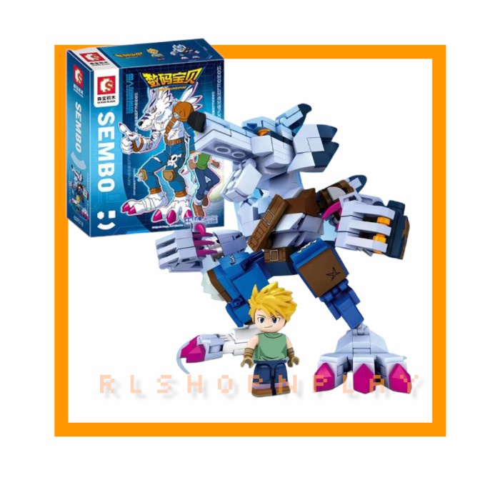 Jual Sembo Bricks Digimon Adventure Taichi Greymon Yamato Sora Joe ...