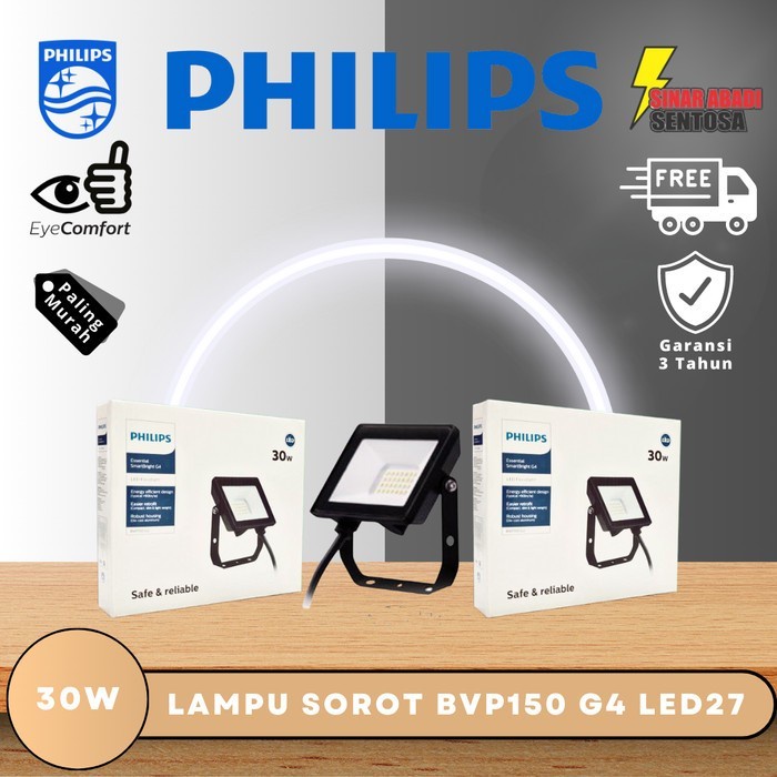 Jual PHILIPS Lampu Sorot BVP150 G2 30W 220V SWB LED Flood Light | Shopee Indonesia
