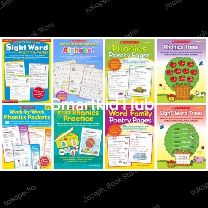 Jual Buku Scholastic Alphabet / Phonics / Sight Word / Word Family ...