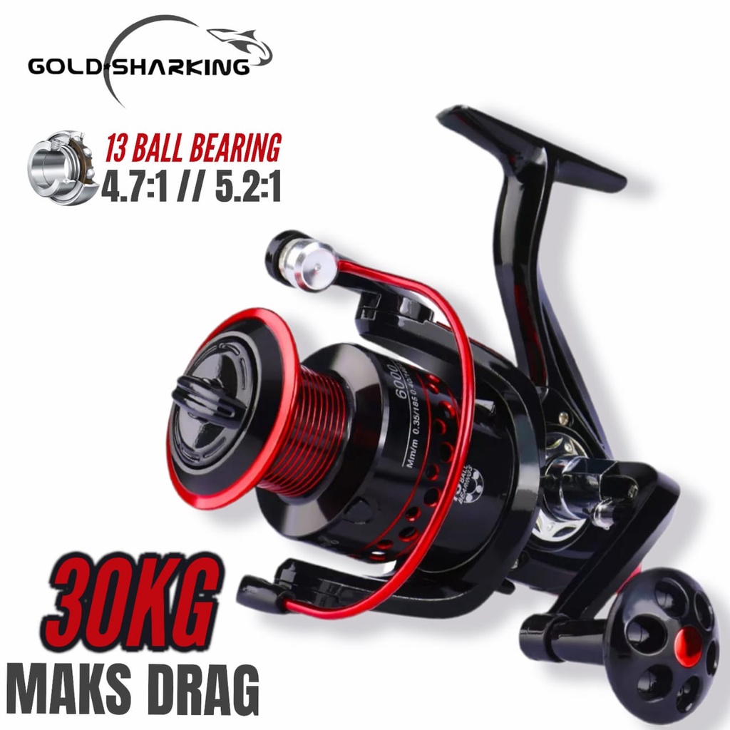Jual PROMO Reel Pancing Spinning GOLD SHARKING LK2000 5000 7000 Series ...