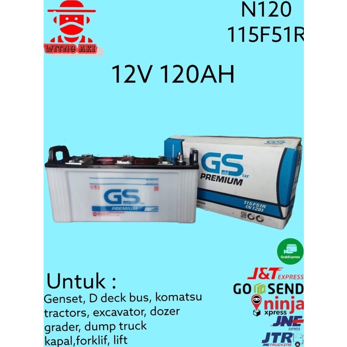 Jual Accu/ aki basah GS n120 12v 120ah generator genset doozer | Shopee Indonesia