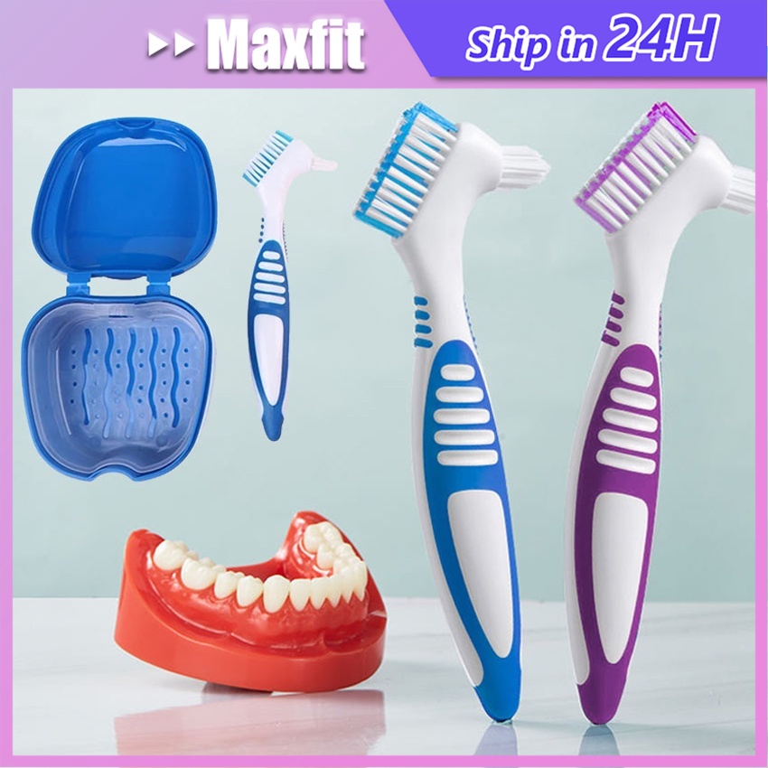 Jual 2Pcs/Set Denture Box Kotak Tempat Gigi Palsu Gigi + Sikat Gigi ...
