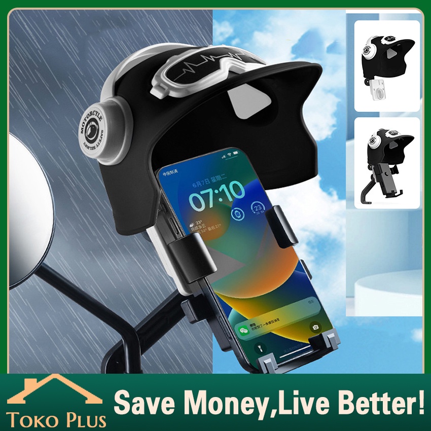 Jual Waterproof Holder Hp Motor Model Helm Handphone Phone Holder HP Stang Sepeda Motor Spion ...