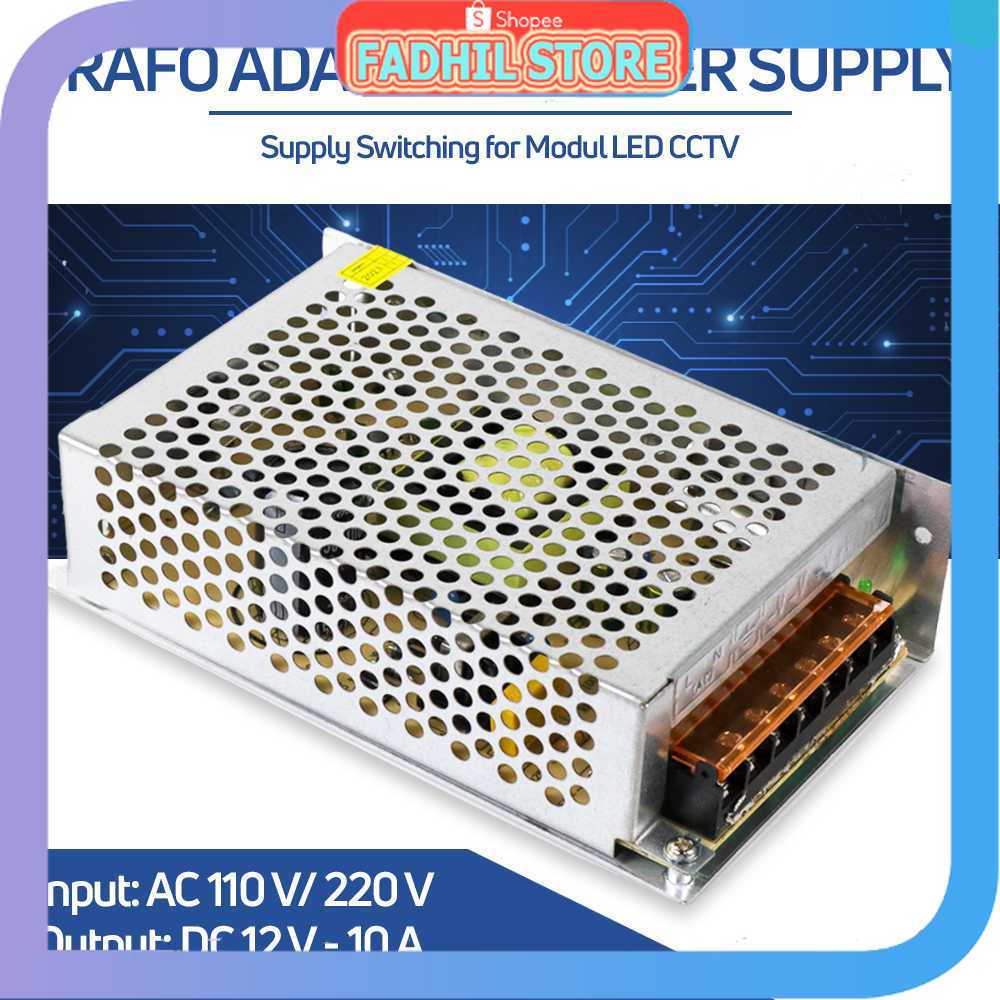 Jual FS - SUSWE Trafo Adaptor Power Supply Switching 12V 10A for Modul LED CCTV - S-120-12 ...