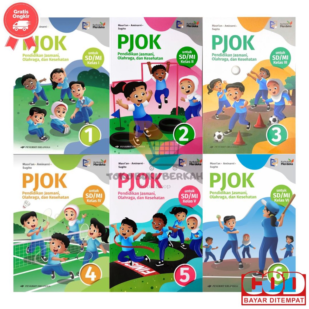 Jual BUKU PJOK SD/MI Kelas 1 2 3 4 5 6 Penerbit Erlangga - Kurikulum Merdeka - Masrian, Aminarni ...