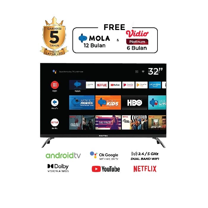 Jual POLYTRON PLD 32 AG 5959 ANDROID 11 - SMART TV LED 32 + USB MOVIE ...