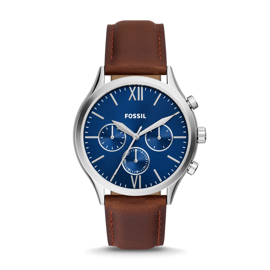 Jual Fossil Fenmore Multifunction Brown Leather Blue Dial Jam Pria ...