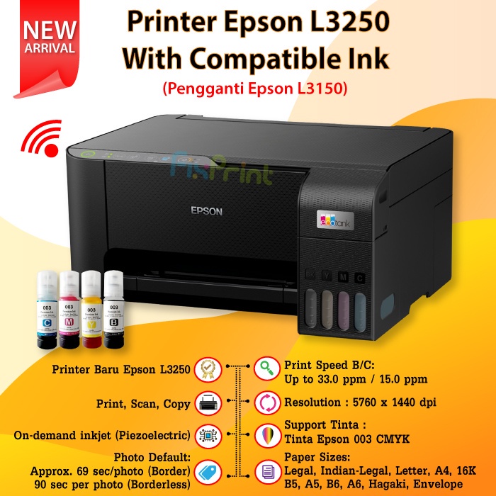 Jual Printer L 3250 L3250 All in One Wireless Pengganti Printer L3150 ...