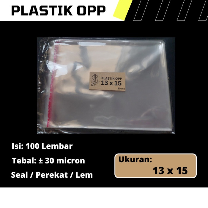 Jual Plastik OPP Ukuran 13 cm x 15 cm / 13x15 cm / 13 x 15 cm | Shopee ...