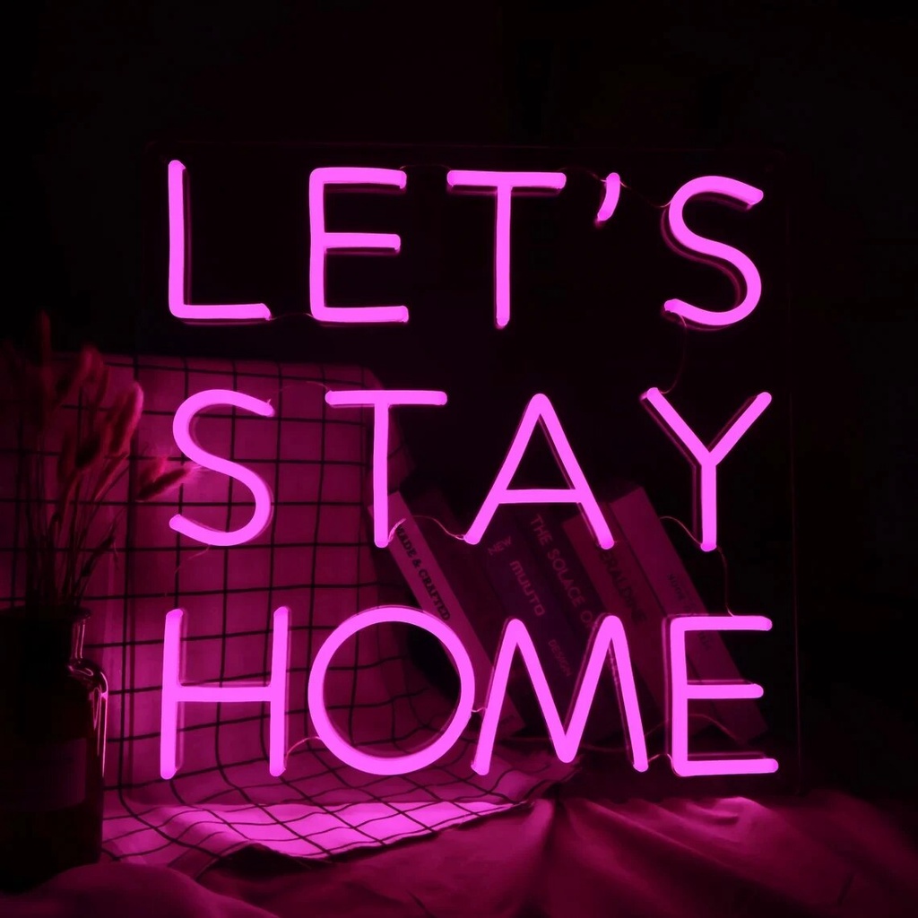 Jual Let's Stay Home Neon Signs For Bedroom House Room and Party Wall ...
