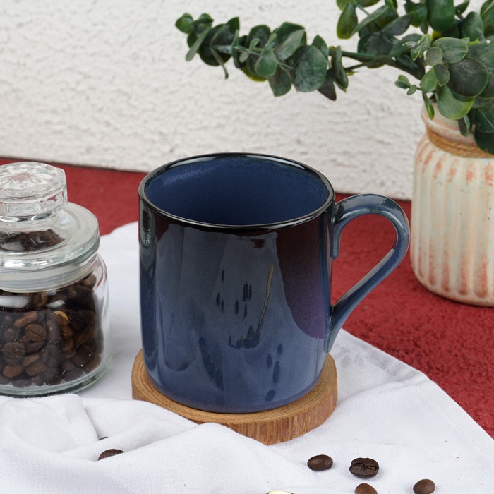 Jual ZEN Mug/Gelas Keramik Stoneware Double Glaze Blue - 285 ml ...