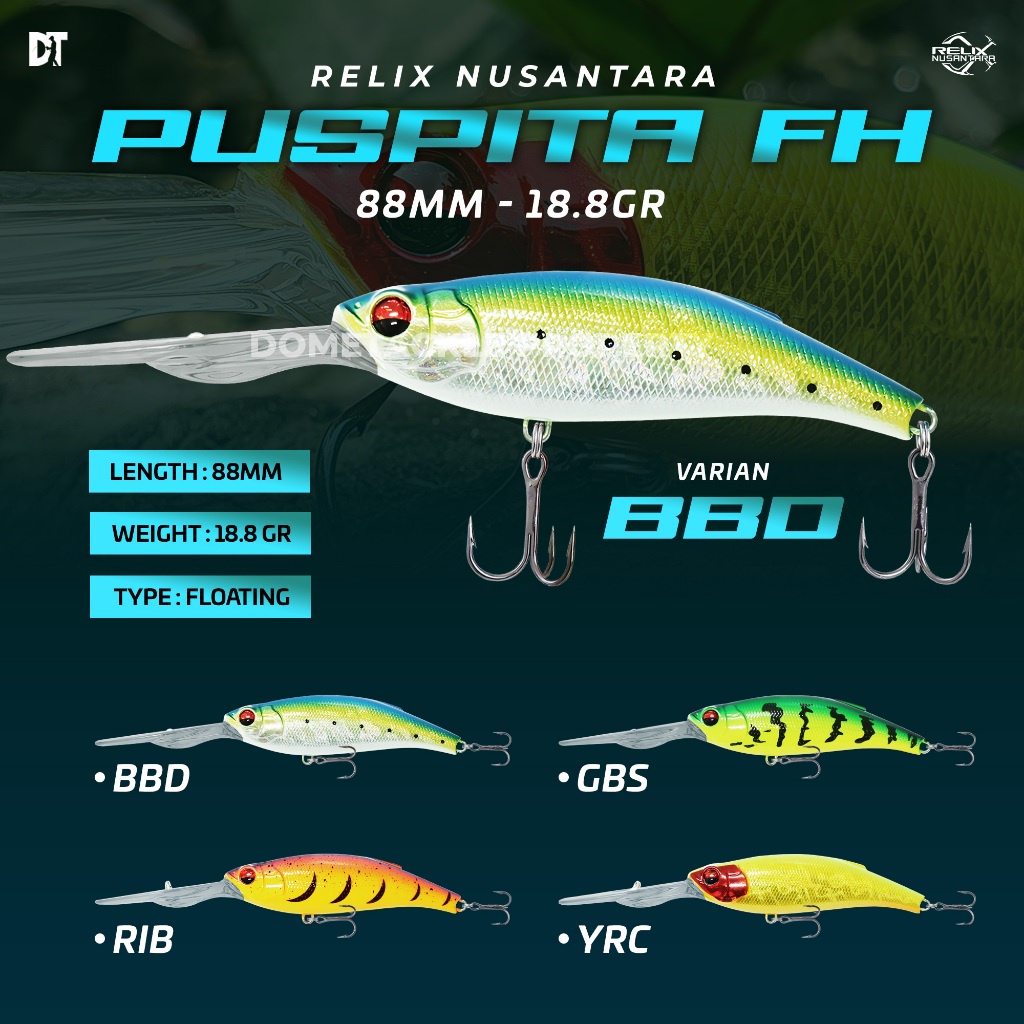 Jual PUSPITA FH RELIX NUSANTARA MINNOW LURE PANCING FLOATING 80nMM 18.8 ...