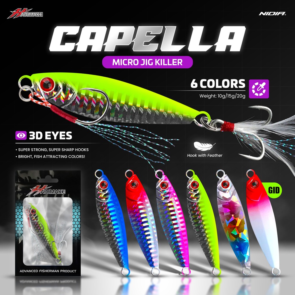 Jual Micro Jig Hayumake CAPELLA Metal Jig + Assist hook + Treble hook ...