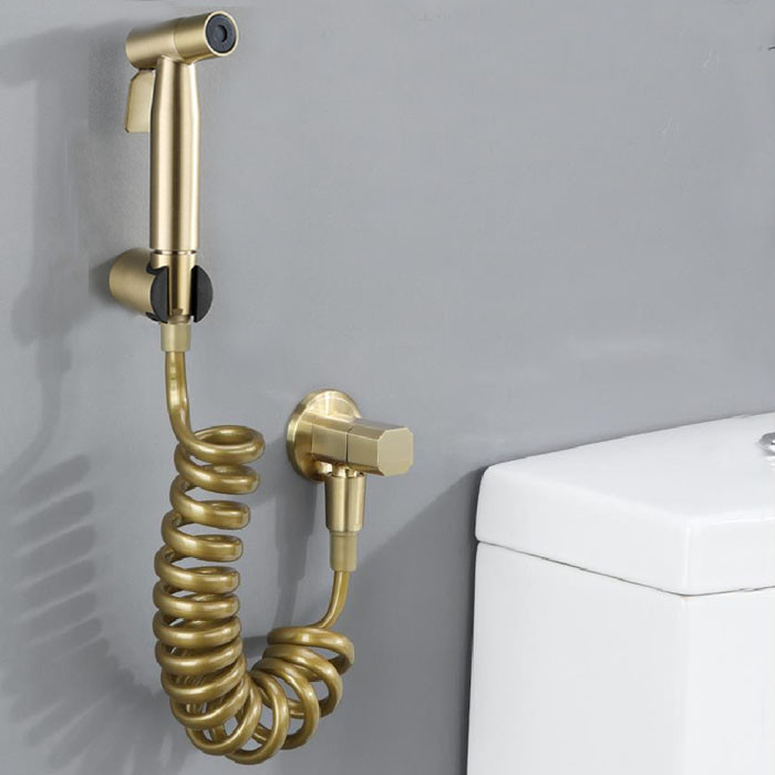 Jual Brushed Gold Douche Kit Hand Held Bidet Sprayer Stainless Steel ...