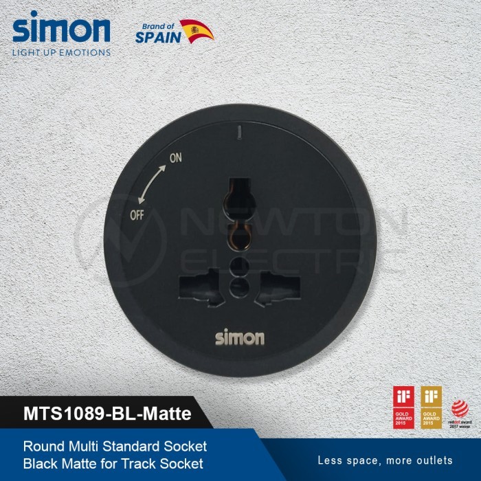 Jual TERBARU// SIMON Track Socket Multi Standard Socket Round - Matt ...
