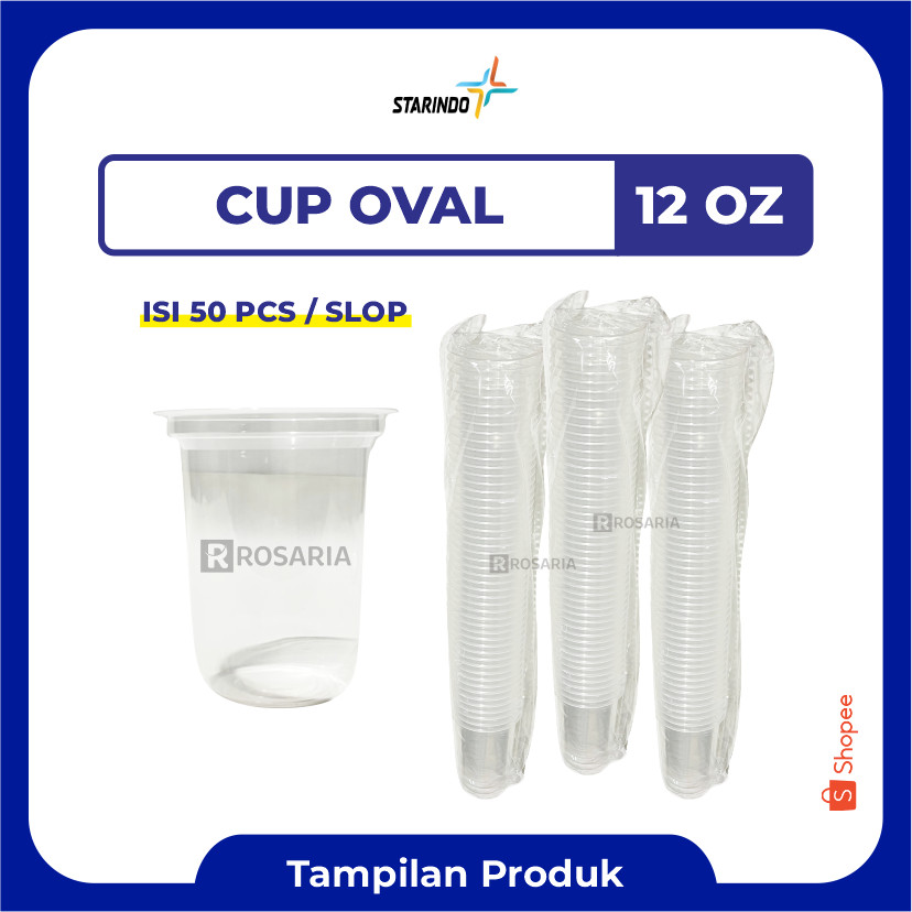 Jual CUP POLOS OVAL 12 OZ STARINDO 7 gr Plastik Bening Gelas Minuman ...