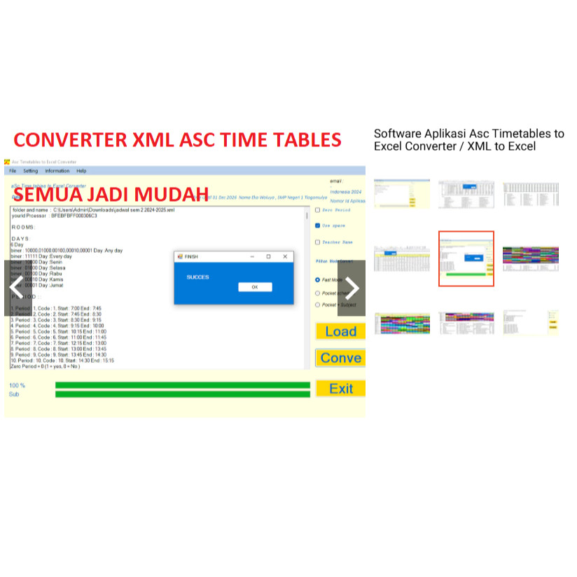 Jual Software Aplikasi Asc Timetables to Excel Converter / XML to Excel ...