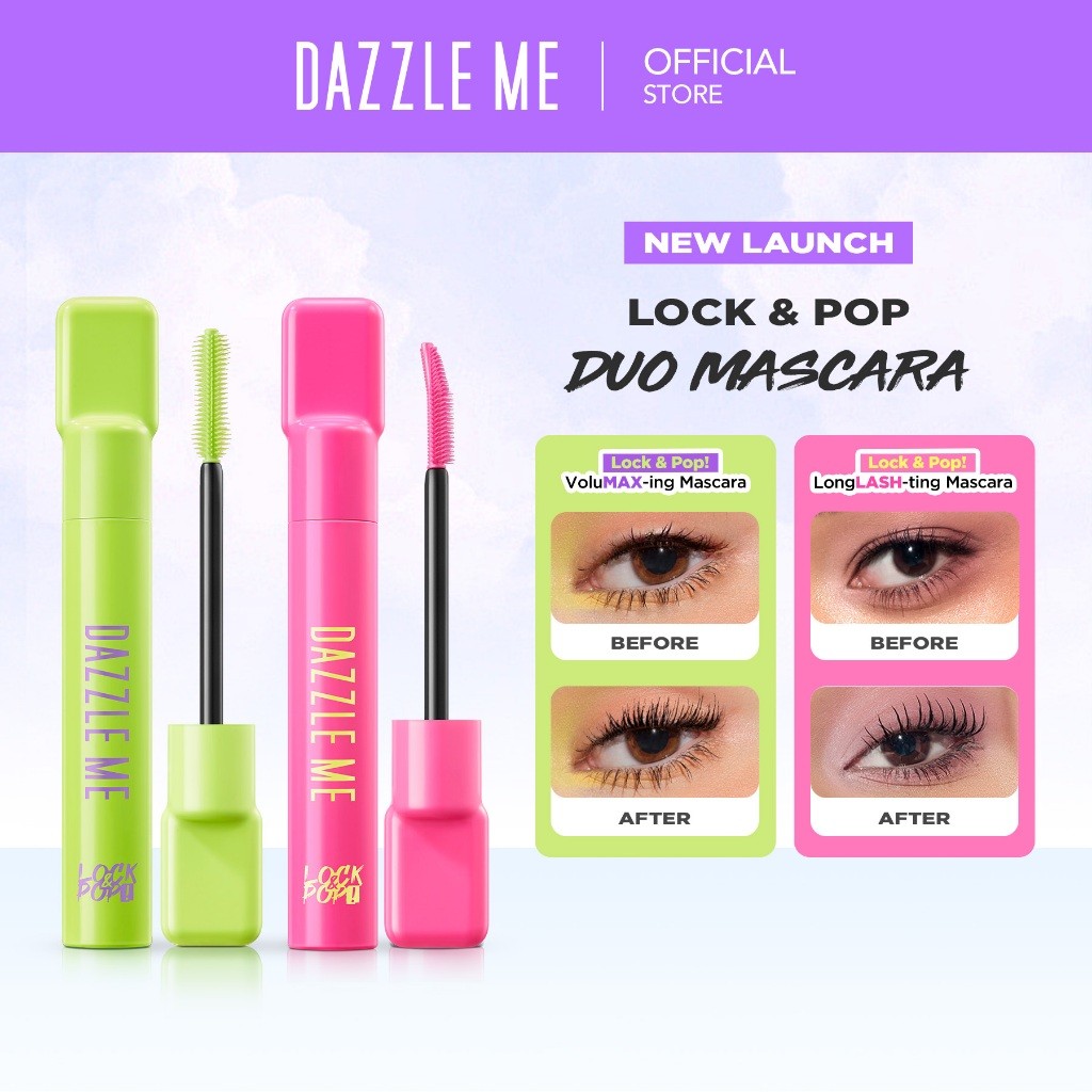 Jual [NEW LAUNCH] DAZZLE ME Lock & Pop! Duo Mascara Series VoluMAX-ing and LongLASH-ting Mascara ...