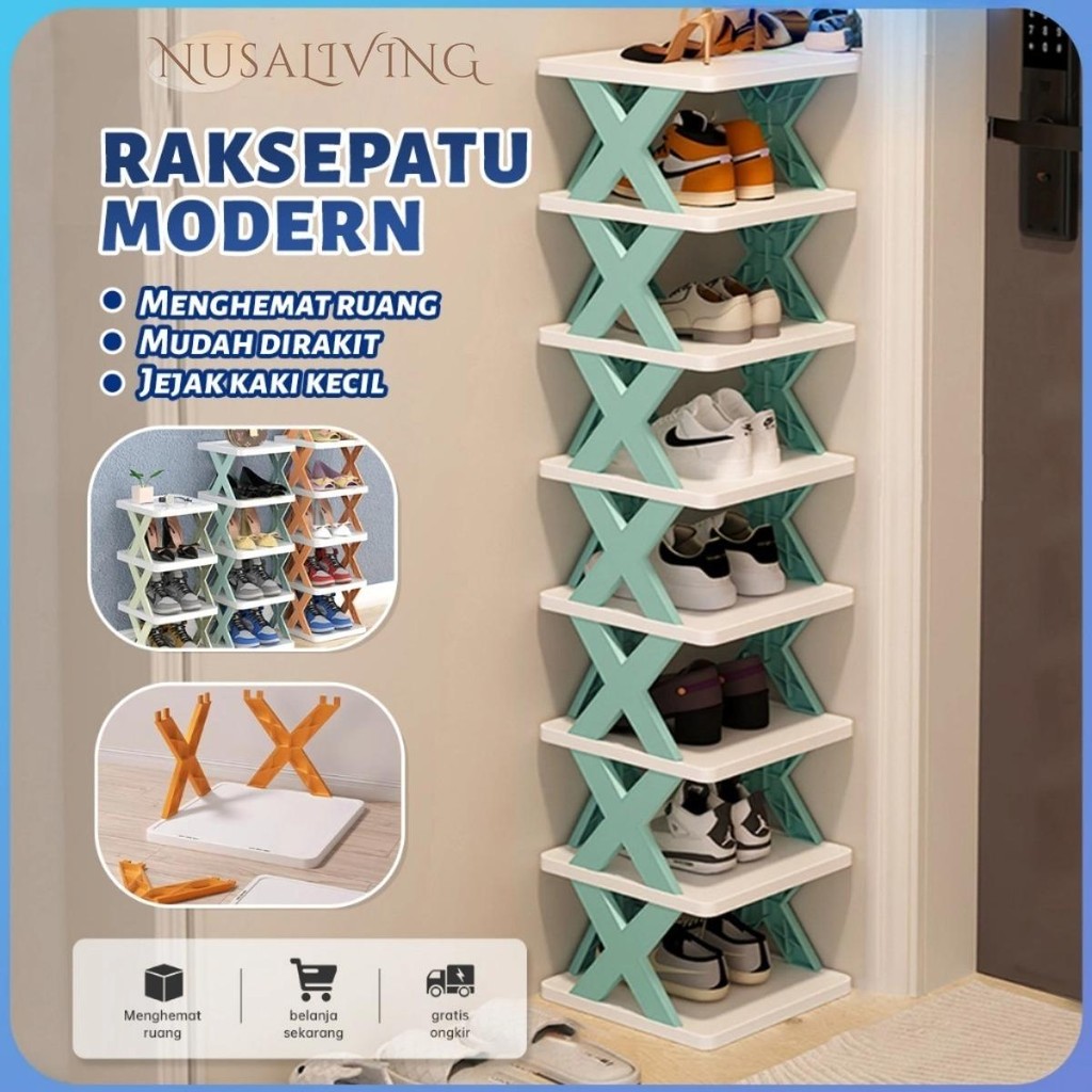 Jual Rak sepatu 6/7/8/9 susun COD Rak sepatu X susun tempat rak sepatu ...