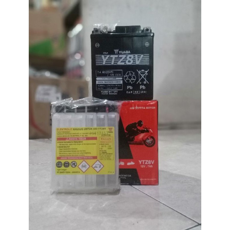 Jual Accu YUASA YTZ8V 12V/7Ah Aki Kering R25 KLX | Shopee Indonesia