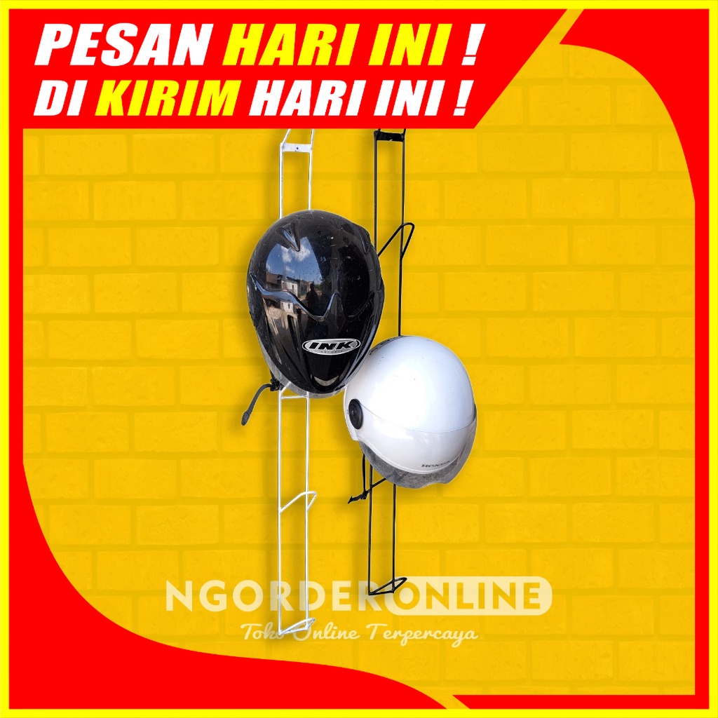 Jual (H49) Rak helm besi gantungan helm minimalis 3 susun 4 susun 5 ...