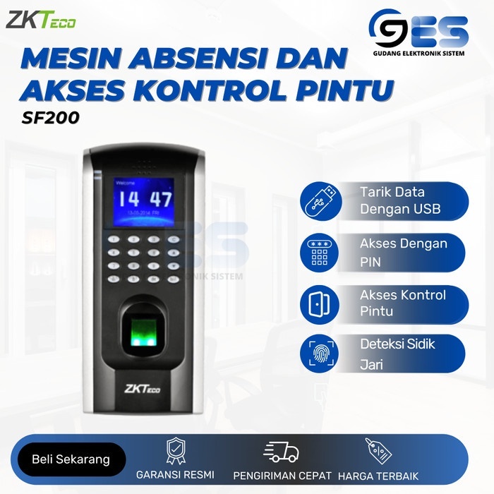 Jual Mesin Absensi Fingerprint ZKTeco SF200 Bisa Akses Kontrol Pintu | Shopee Indonesia
