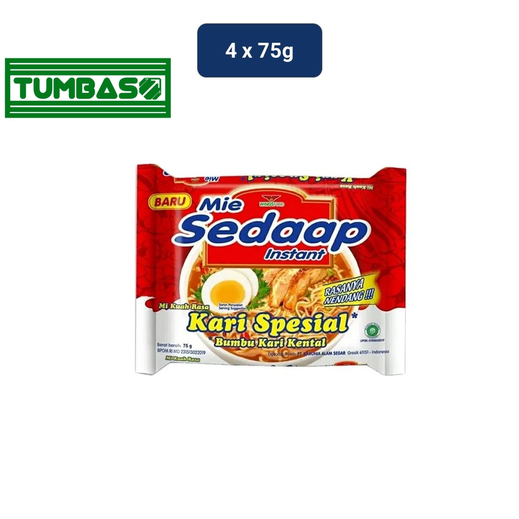 Jual Tumbaso Mie Sedaap Mi Instan Kari Spesial 4 x 75 gr | Shopee Indonesia
