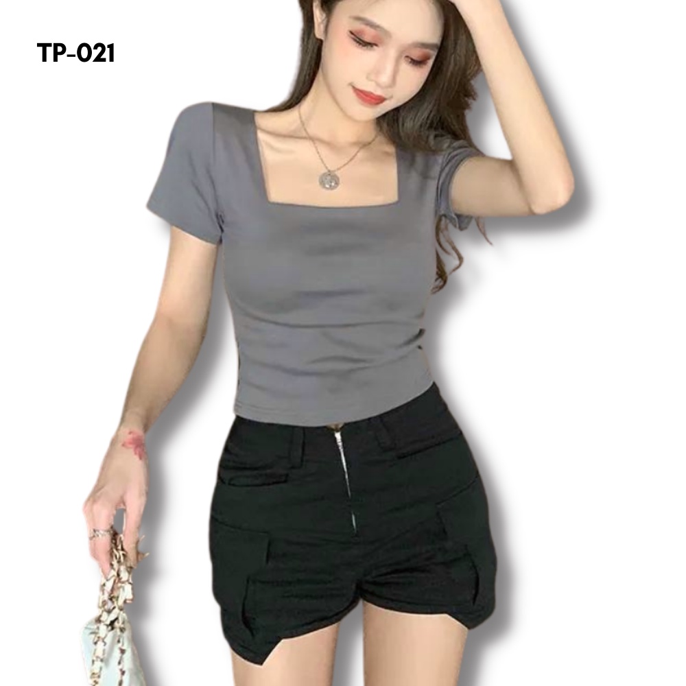 Jual IMPORT Crop Wanita Tebal Premium Korea (TP-021) | Shopee Indonesia