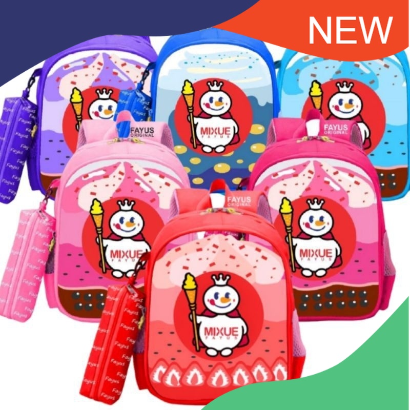 Jual Mixue Tas Ransel Sekolah Anak Perempuan laki laki PAUD TK SD/Bunga Anak | Shopee Indonesia