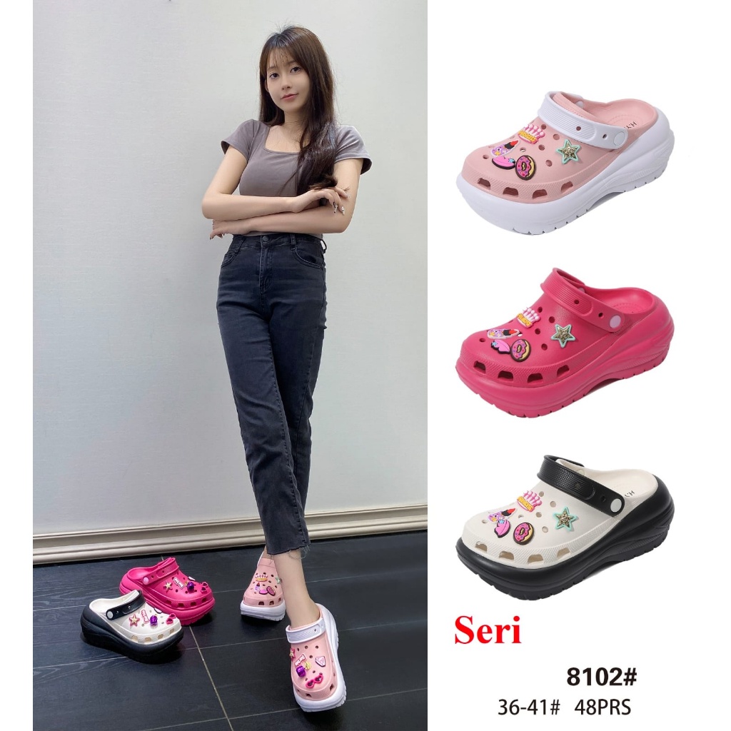 Jual Sandal Baim Wanita dengan Jibbitz / Sandal wanita cros Bae Clog ...