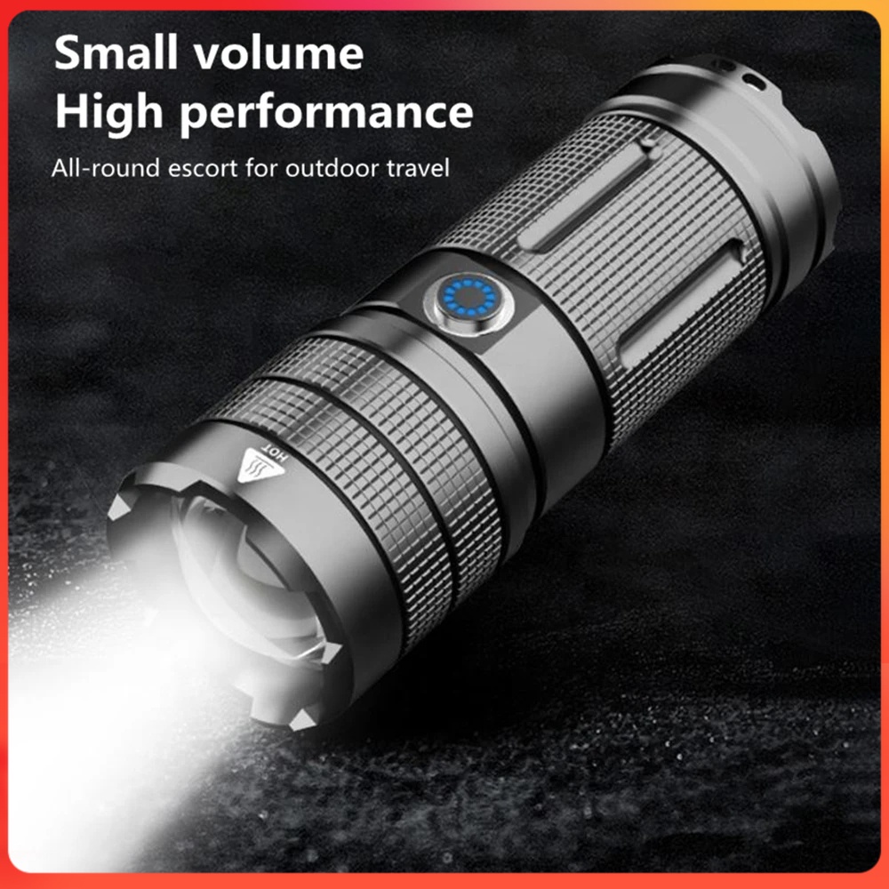 Jual Senter Kuat LED Super Terang Senter Luar Ruangan USB Isi Ulang Baterai 8100mah Senter Daya ...