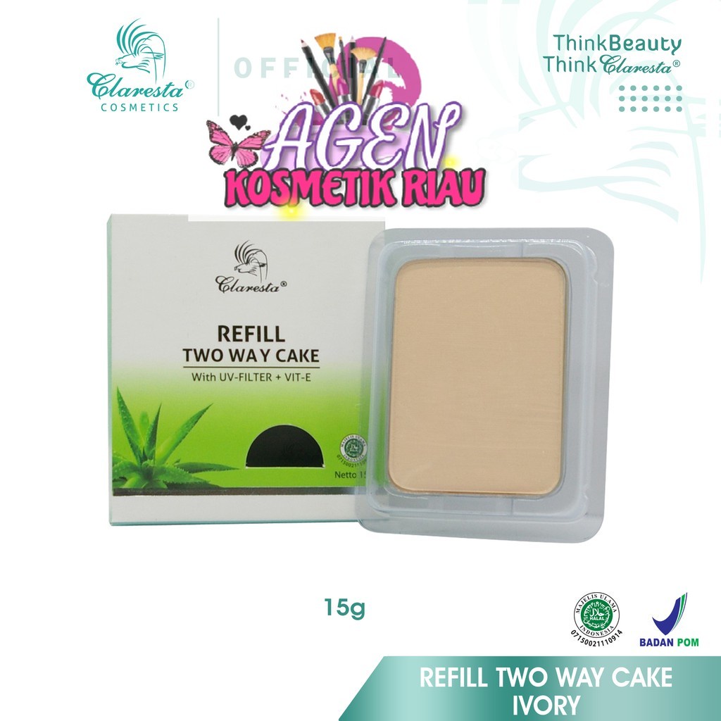 Jual Claresta Refill Two Way Cake Ivory Classic 15g | Shopee Indonesia