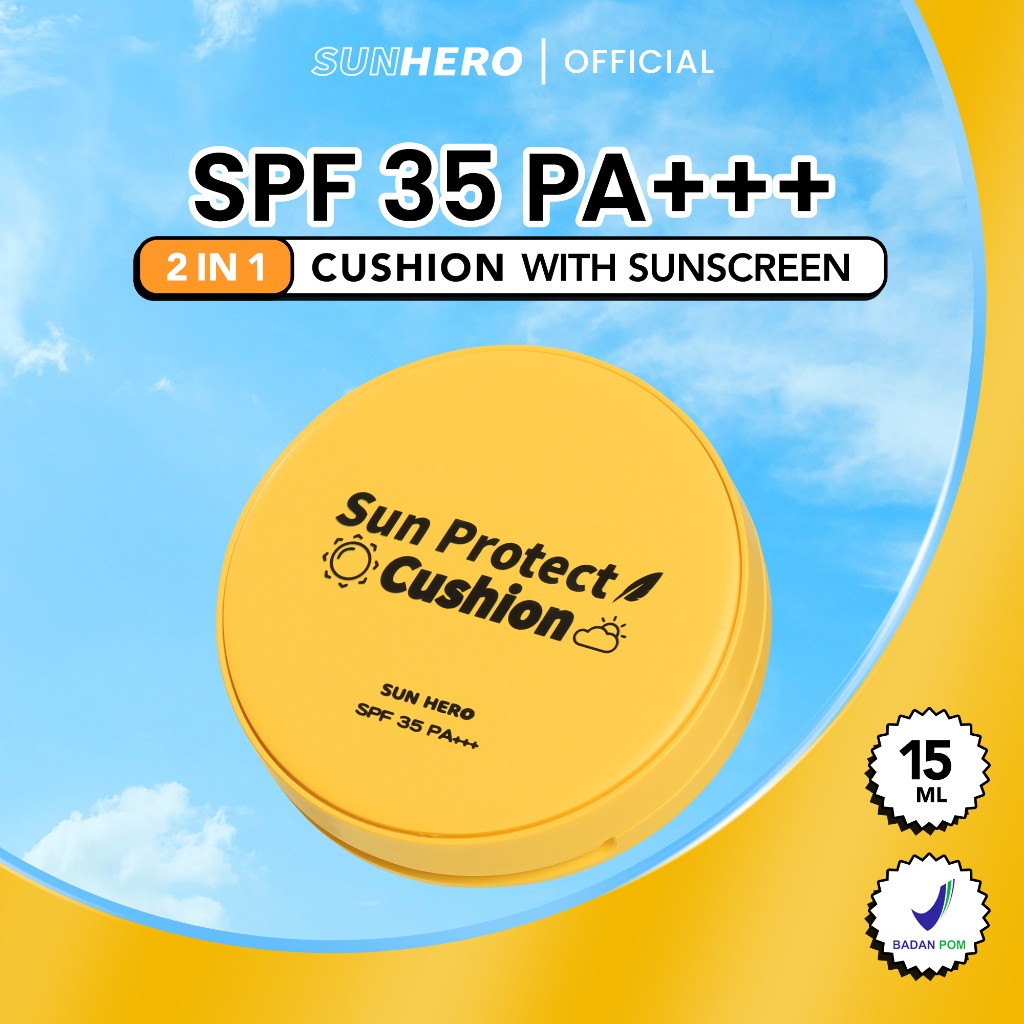Jual SunHero Sun Protect Cushion SPF 35 PA+++, Bedak Padat Berfungsi sebagai make up dan ...