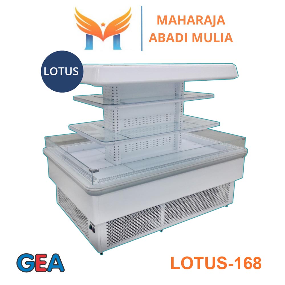 Jual Lemari Rak Pendingin Minuman Gea Lotus-168 Island Multideck Open ...