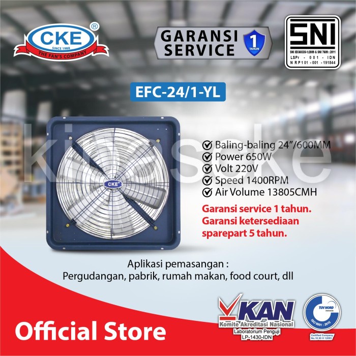 Jual Exhaust Fan CKE EFC 24 Inch 220V Exhaust Dinding Eksos Blower ...