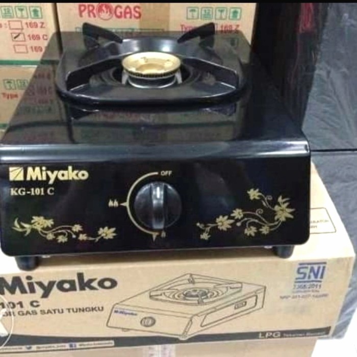 Jual Kompor gas miyako 1 tungku 1 mata KG 101 C stainless teplon hitam / Miyako kg 101c / kompor ...