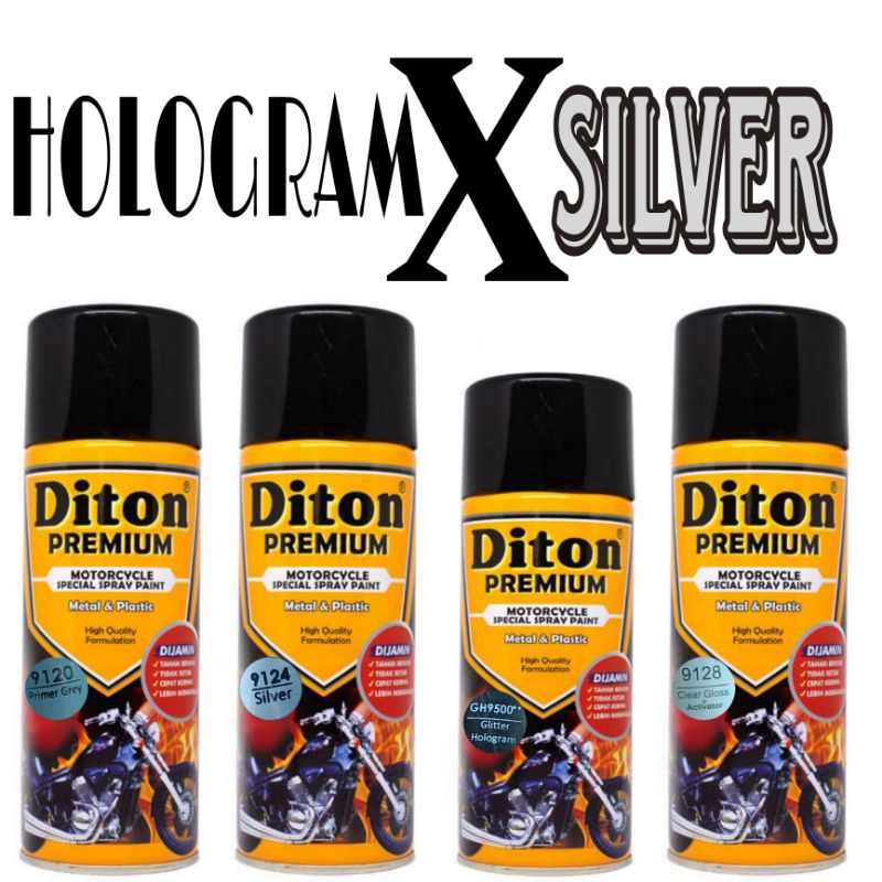 Jual 4 KALENG PAKETAN hologram silver pilox pilox cat pilox diton ...