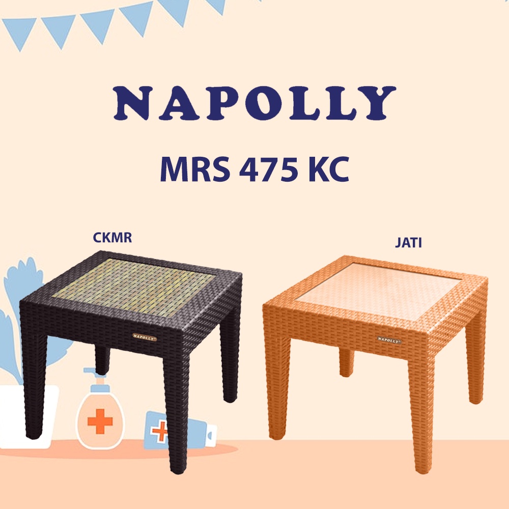 Jual NAPOLLY - MRS 47.5 KC | Meja Teras Kaca Plastik Rotan Napolly Kaca ...