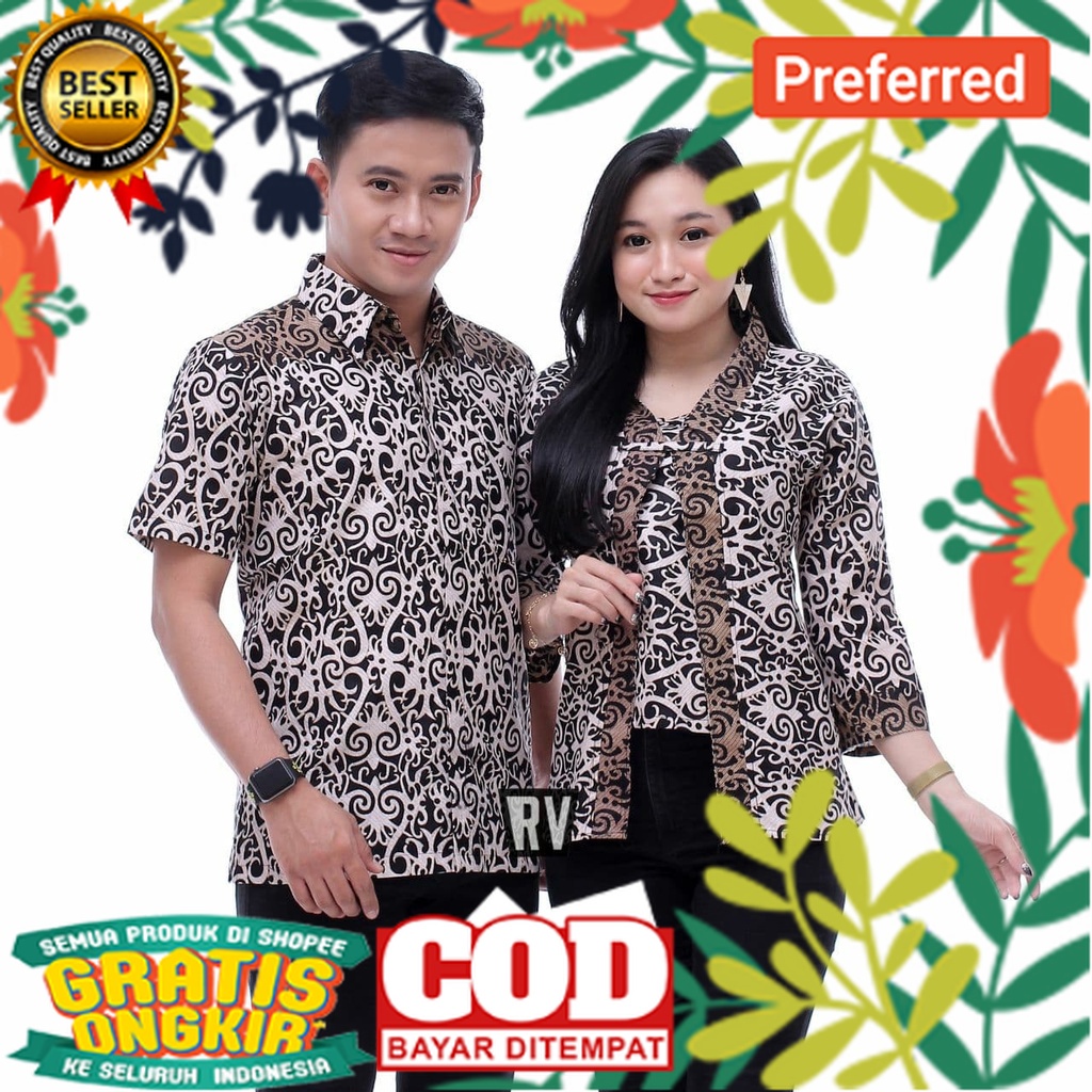 Jual Seragam Batik Kantor - Set Couple Baju Batik motif dayak - Couple ...