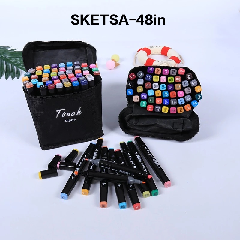 Jual WWEN Stabilo Spidol Warna Sketsa Umum Dua Sisi Kepala Tulis Luas ...