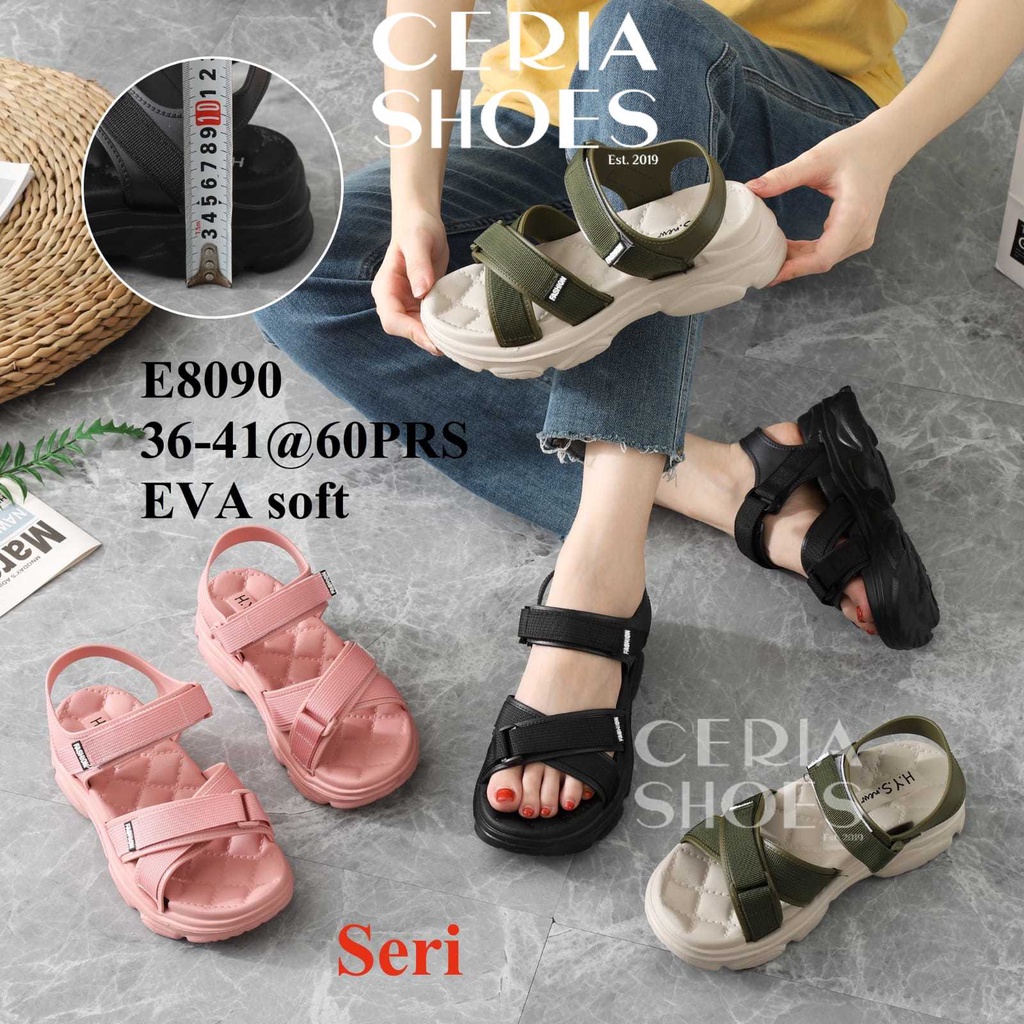 Jual Sandal Gunung Wanita Karet EVA Soft Sol Empuk Elastis Bahan ...