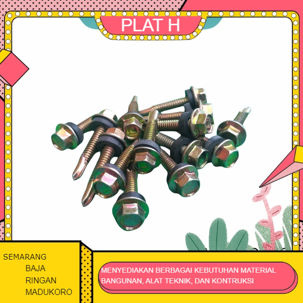 Jual BAUT ROOFING BAJA RINGAN M5 x 30 LION ROFING RUPING BAUT GALVALUM ...