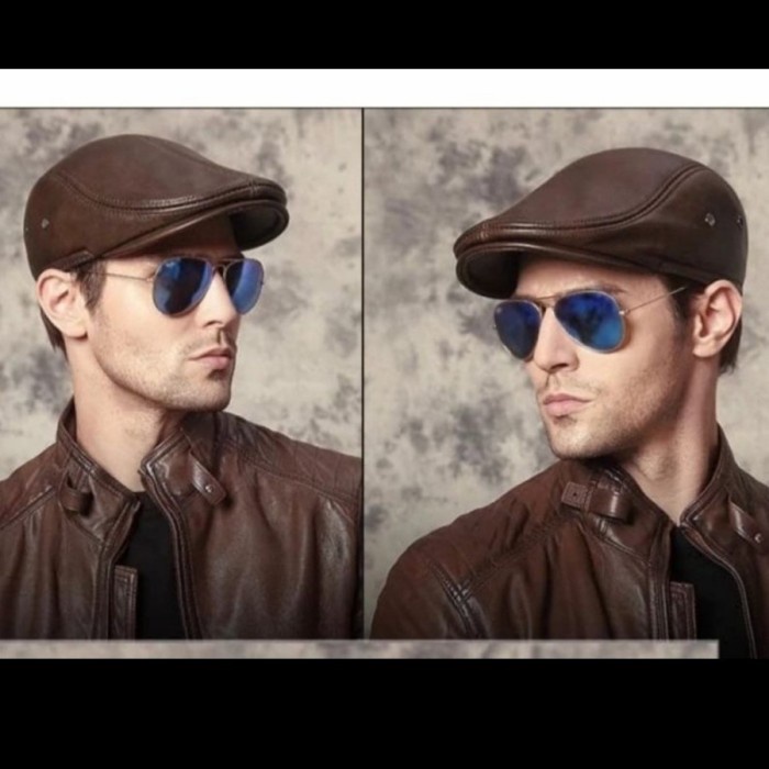 Jual best -TOPI PET PRIA KULIT ASLI GARUT - TOPI KULIT PRIA MODEL PET ...