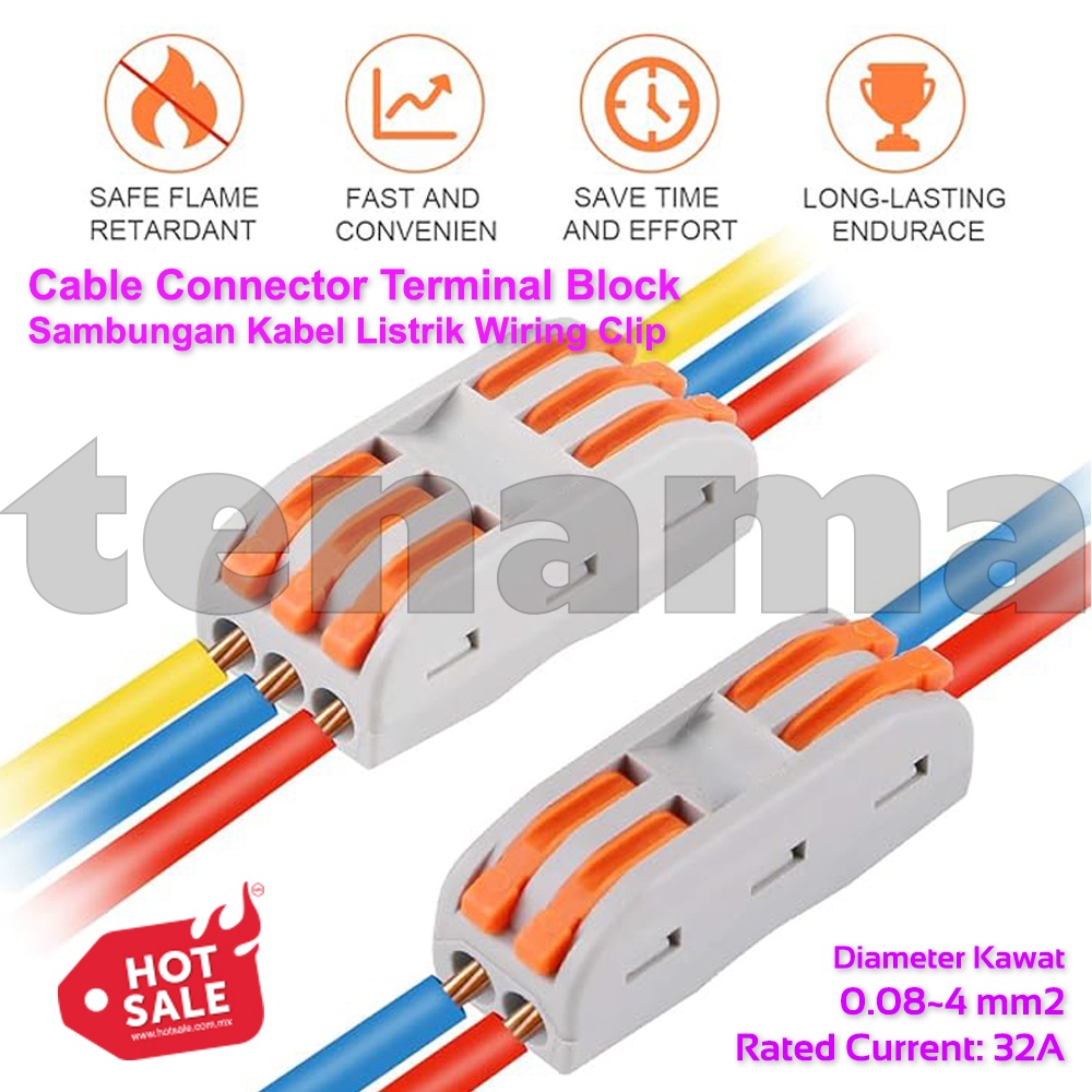 Jual Cable Connector Terminal Block Sambungan Kabel Listrik Wiring Clip ...