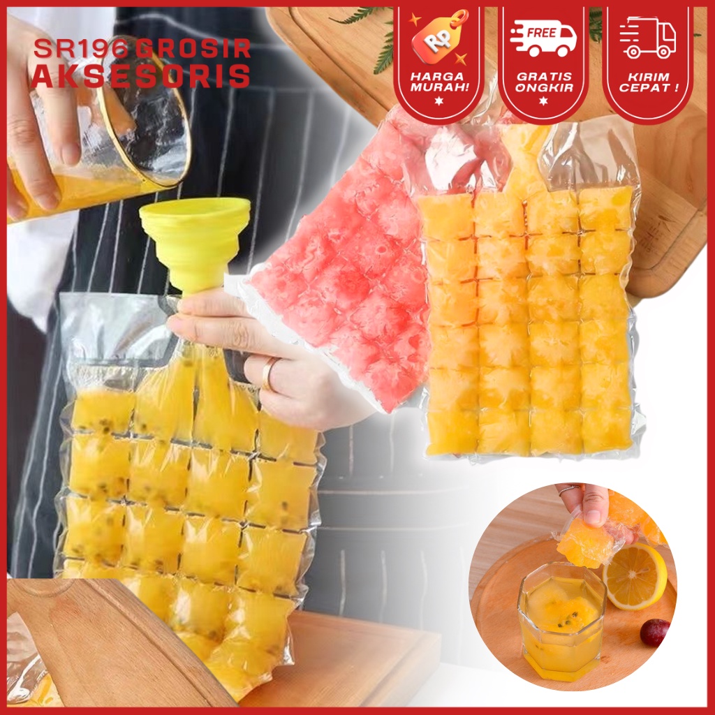 Jual Kantong Cetak Es Batu Kotak Ice Cubes / Kantong Plastik Pembuat Es ...