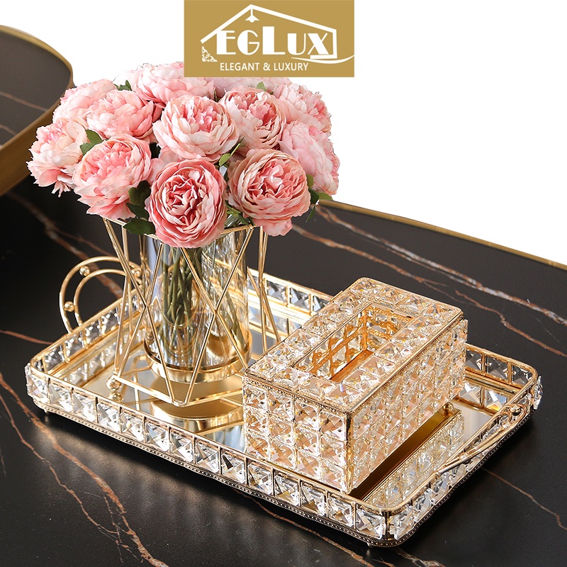 Jual Nampan mewah elegan nampan kristal Pajangan Nampan Dekorasi Home ...