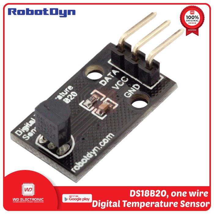 Jual ROBOTDYN DS18B20 DIGITAL TEMPERATURE SENSOR DS18B20 MODULE CO27 ...