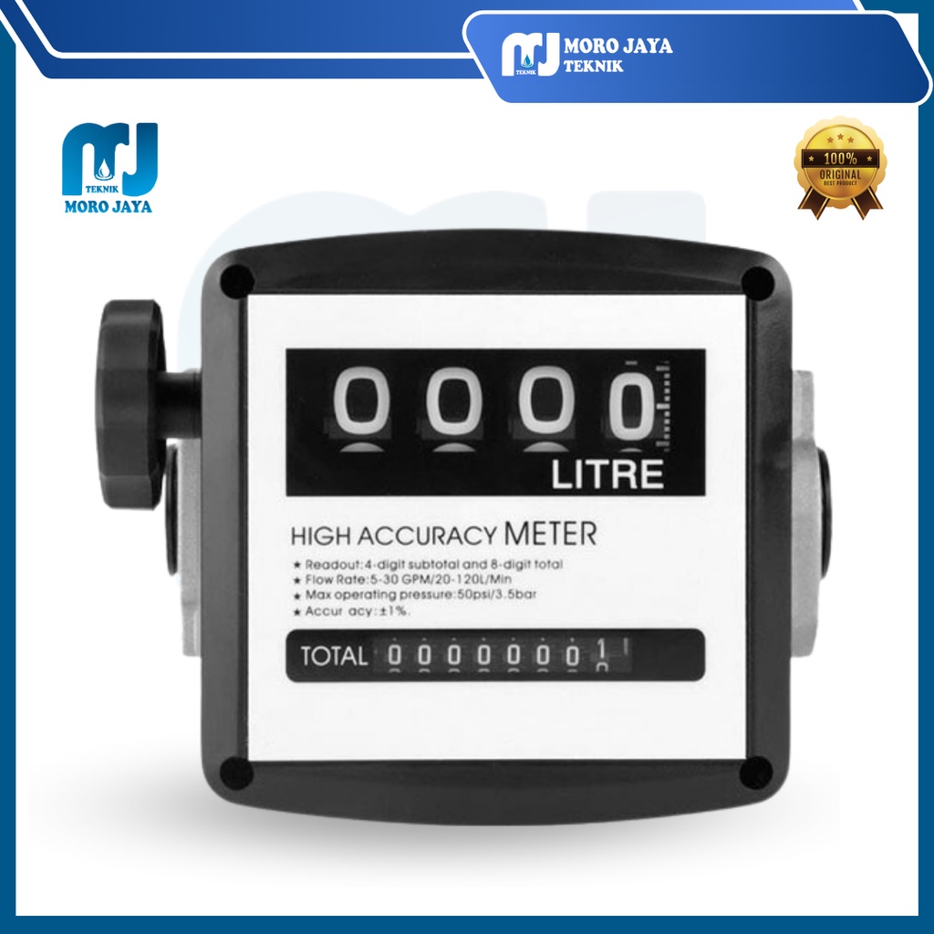 Jual Flow Meter Solar 1 Inch Flowmeter BBM Minyak Dan Oli 4 Digit 1 ...