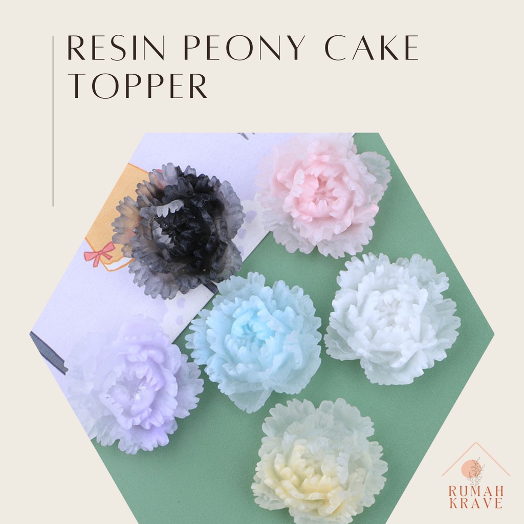 Jual RUMAH KRAVE - Resin Peony Cake Topper Bunga Hiasan Dekorasi Kue ...